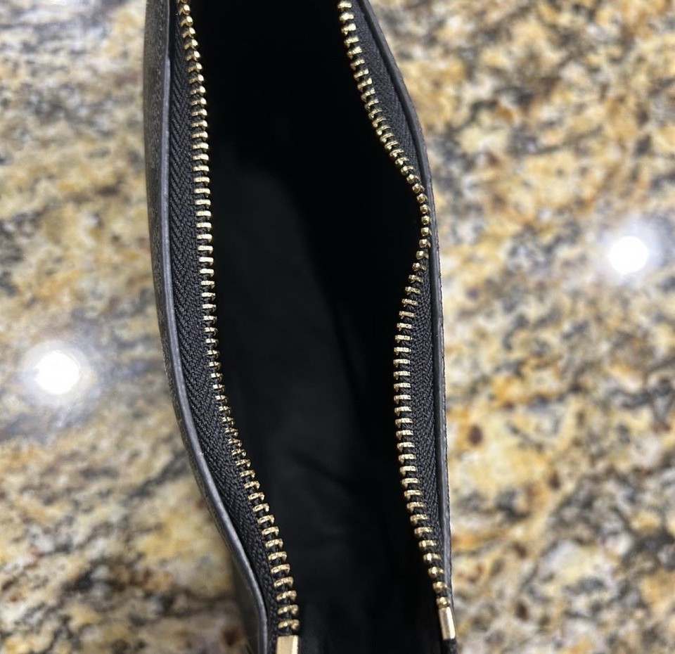 Coach Black Gray Signature Logo Shoulder Bag Detachable Strap Gold ...