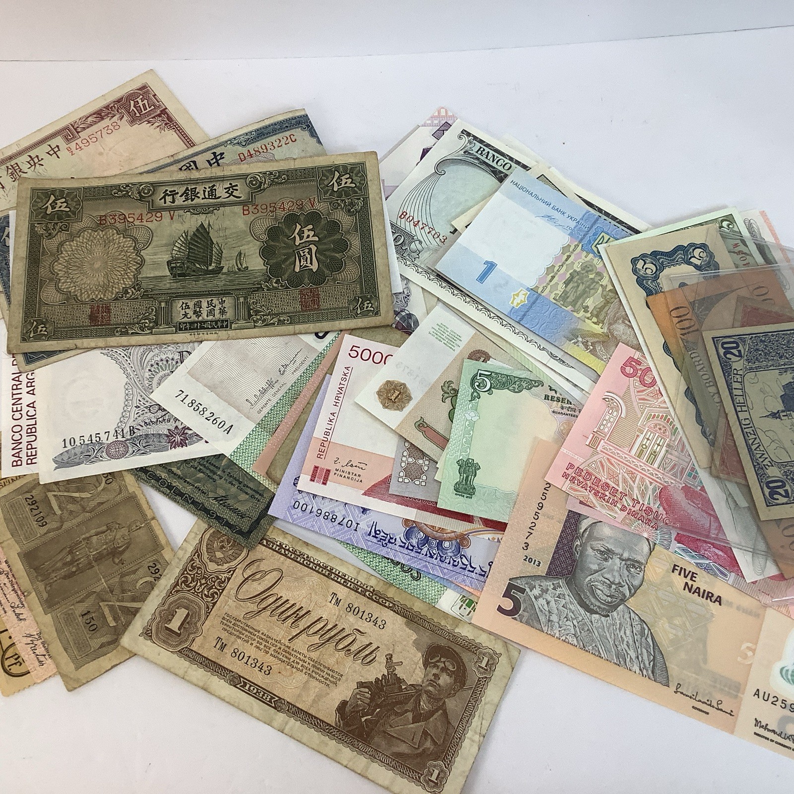 50+ Notes Lot of Old Foreign Banknotes World Paper Money Currency ...