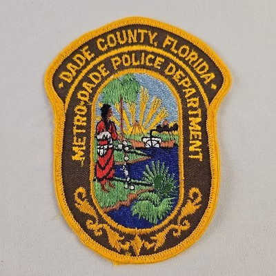 Vintage Dade County Florida Metro Dade Police Department Iron On Patch ...