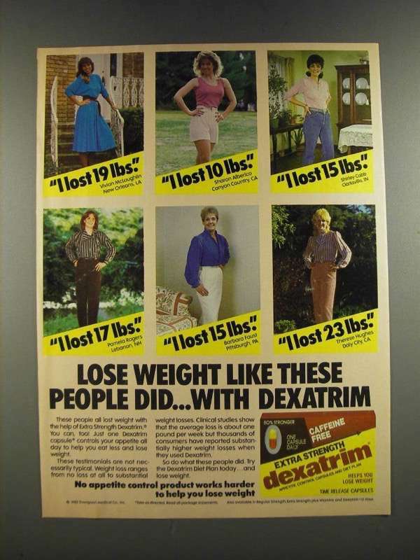 1986 Extra Strength Dexatrim Ad - Lose Weight Like These People | eBay