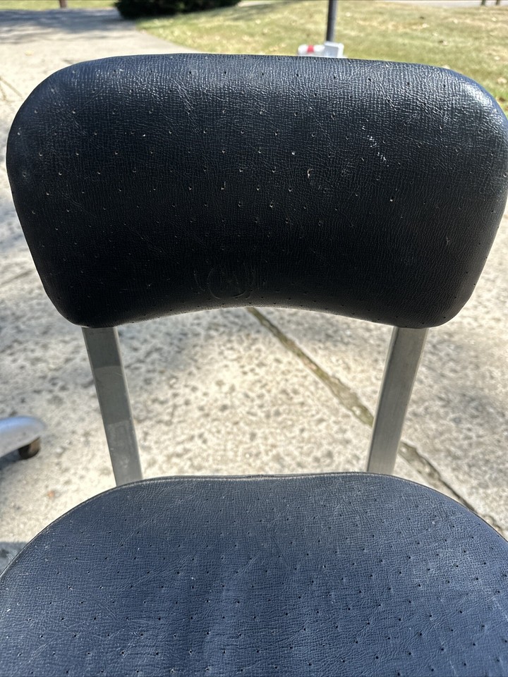 Vintage Goodform Mid Century Black Aluminum Metal Rolling Office Chair ...