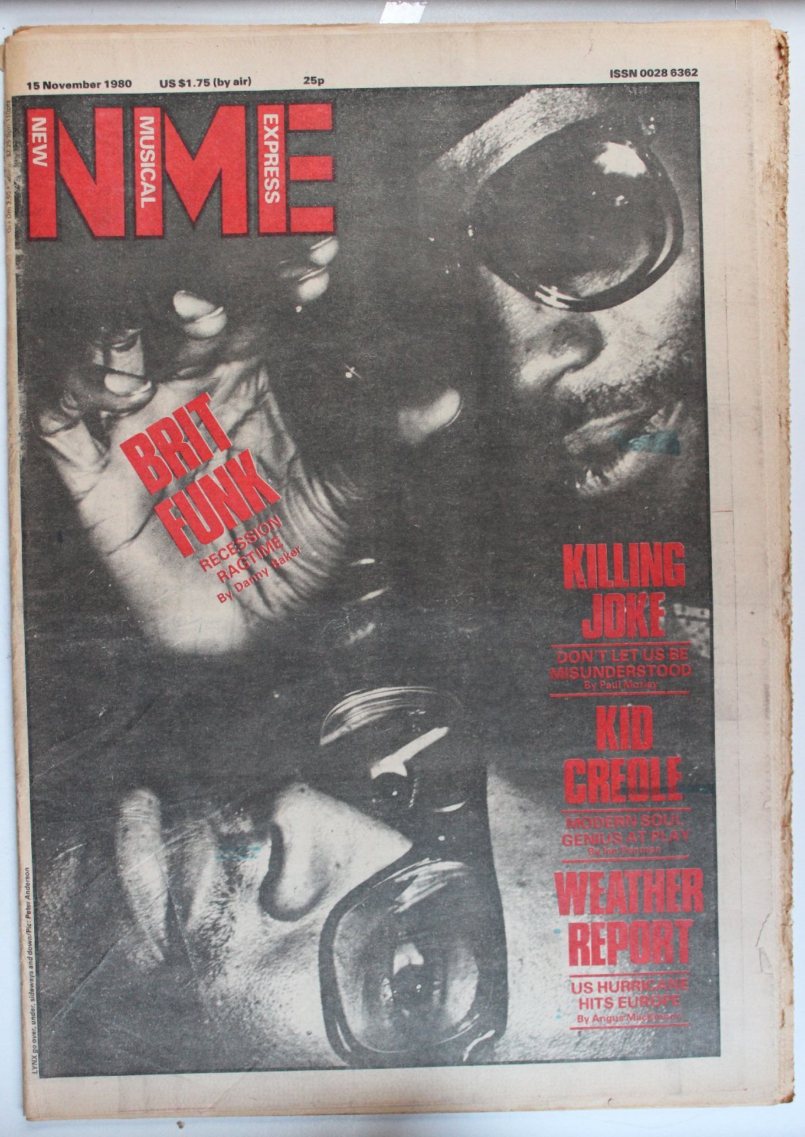 UK NME Magazine 15. Nov. 1980 Lynx Killing Joke Kid Creole Weather ...