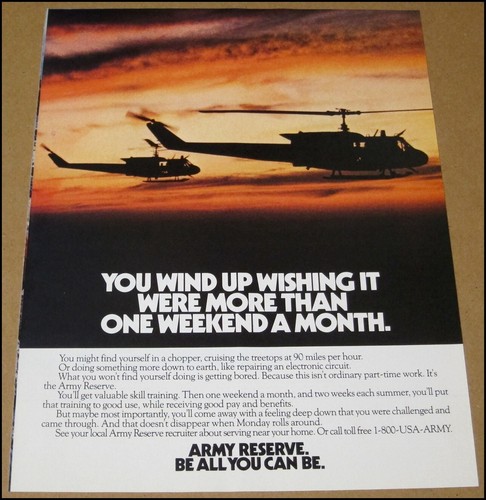 1987 Army Reserve Print Ad Advertisement Vintage USA U.S. Be All You ...