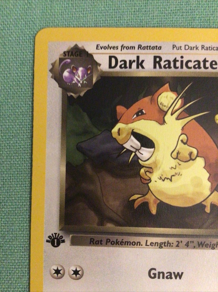 Dark Raticate 51/82 1st Edition Pokemon Card Team Rocket- New | eBay