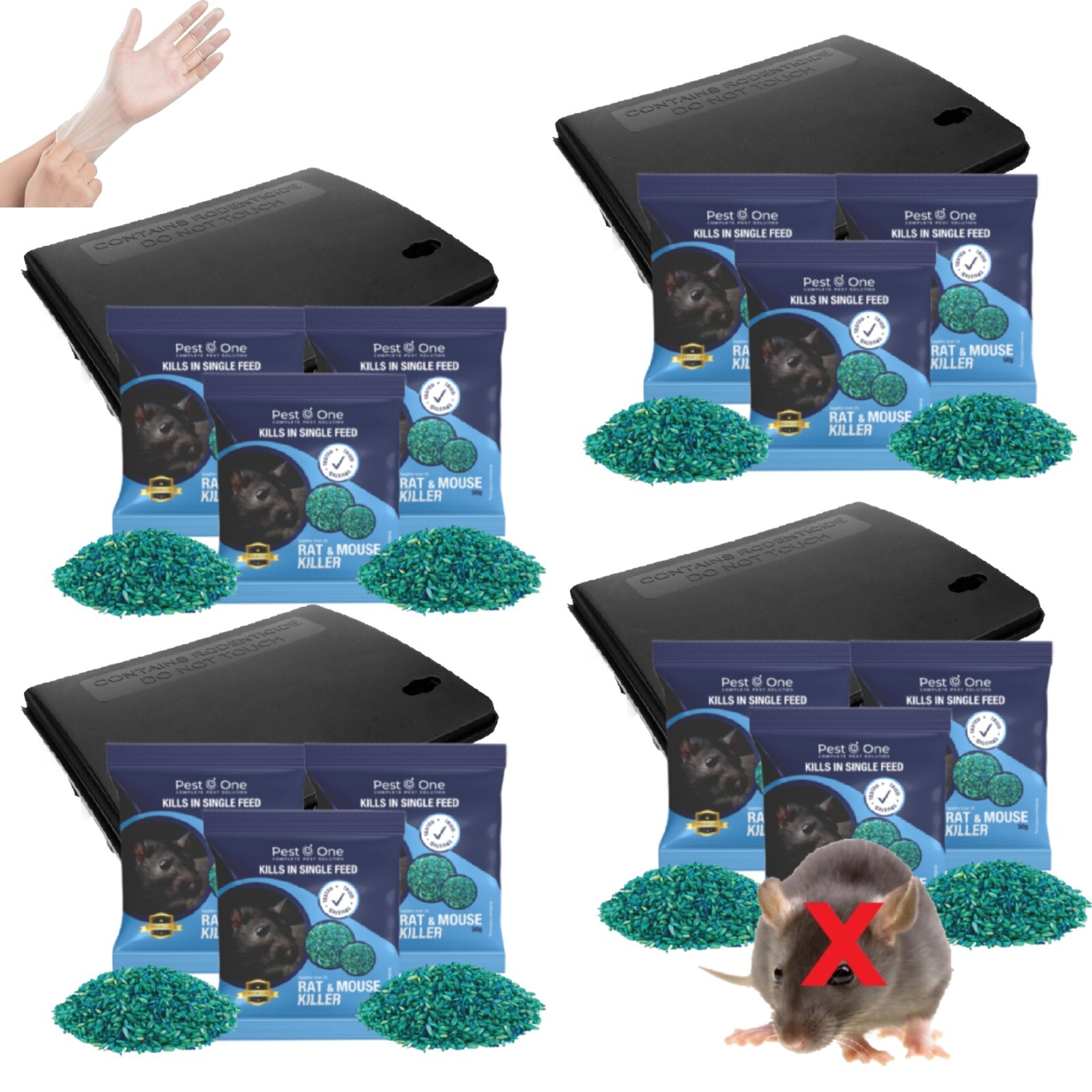 PROFESSIONAL Rodent Rat Box Station & STRONGEST POISON Single Feed ...