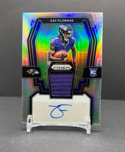 2023 Panini Prizm Zay Flowers Rookie Patch Autograph Silver Prizm /99 ...