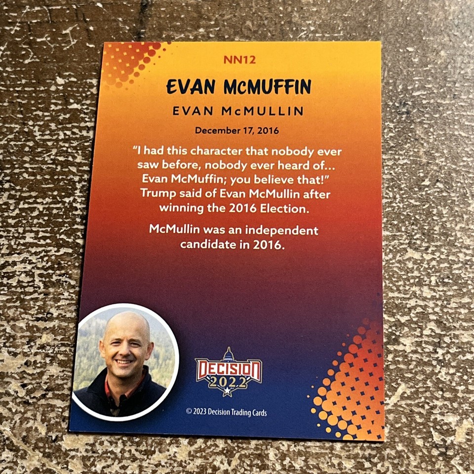 2023 DECISION UPDATE EVAN MCMULLIN TRUMP NICKNAMES INSERT CARD # NN12 ...