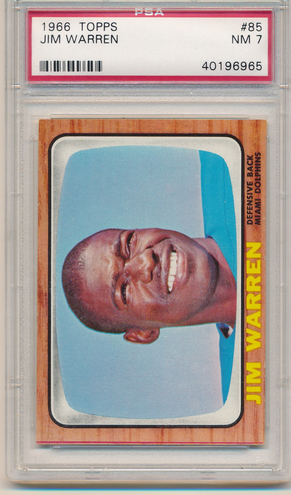 1966 Topps Football Jim Warren Rookie Card 85 Psa7 Psa Ebay