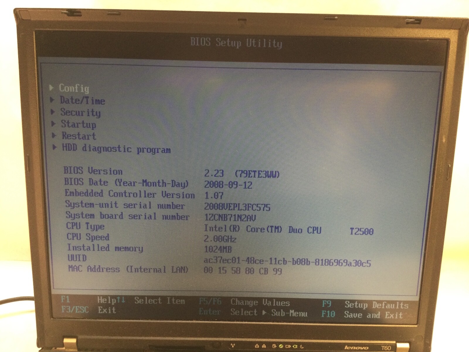 IBM ThinkPad T60 14" Laptop Intel Core Duo T2500 @2.0GHz-BOOTS -MZ | eBay