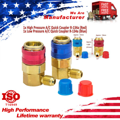 Quick Coupler Manifold Gauge Set Conversion Kit High Low Angle Adapter ...