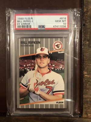 1989 Fleer Bill Ripken FF FACE ERROR CARD #616 Billy Rare Graded GEM ...
