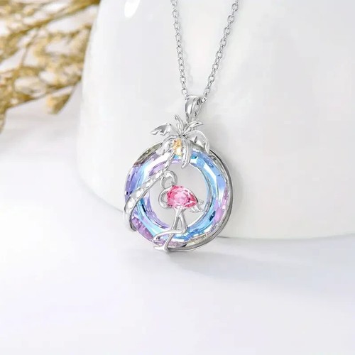 Rainbow Mystical Fire Topaz 925 Sterling Silver Charms Flamingo Pendant ...