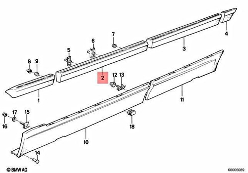 Genuine BMW E32 730i 730iL 735i 735iL Moulding Door Front Right ...