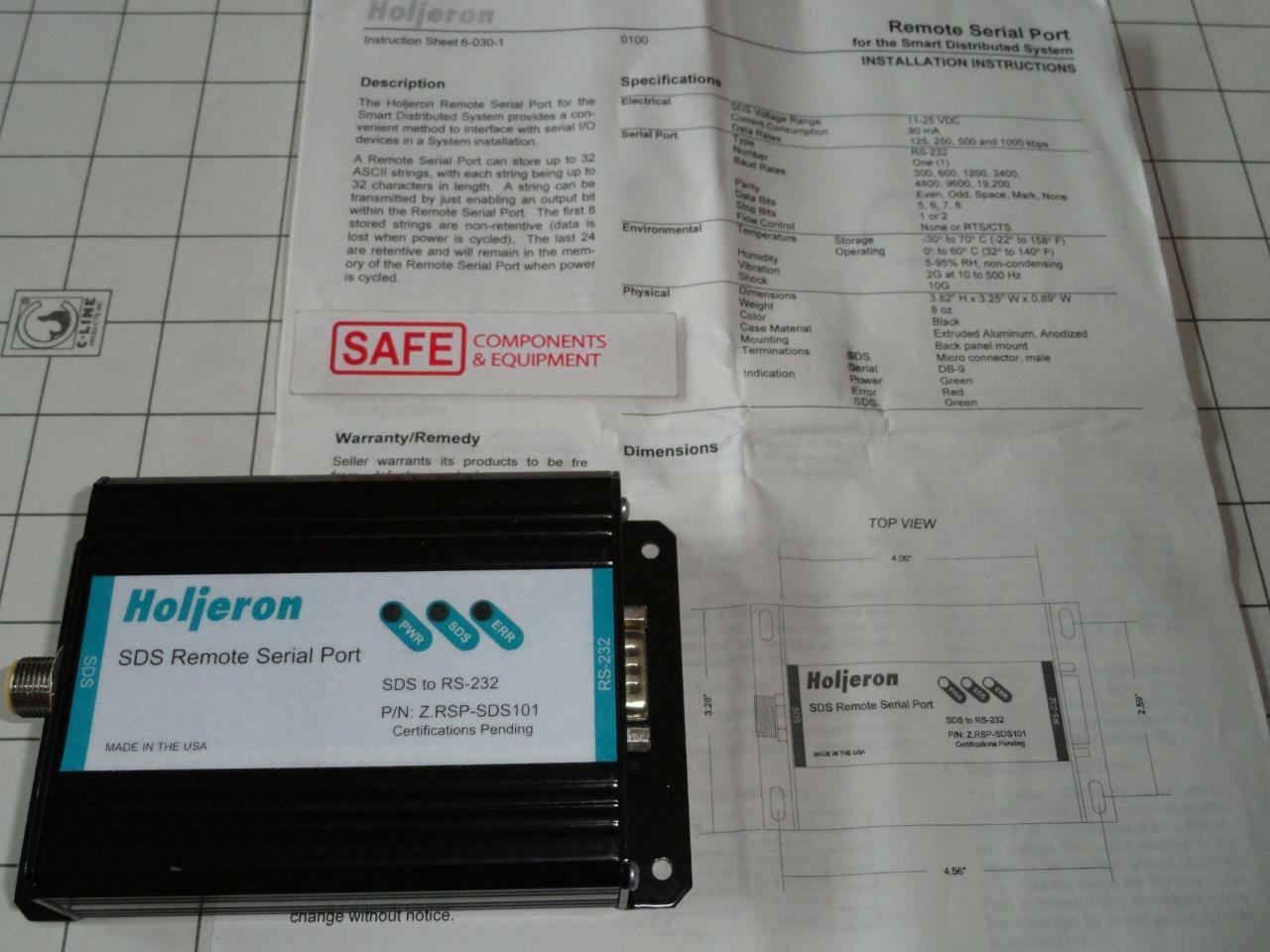 Holjeron SDS Remote Serial Port to RS-232 Interface ZRSP-SDS101 11 ...