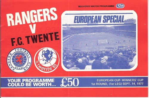 Vintage GLASGOW RANGERS 1977/78 v Twente Enschede ECWC | eBay