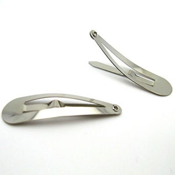 Metal/Chain Bridal Hair Hair Clips 50 PCS Silver Metal Snap Hair Clips ...