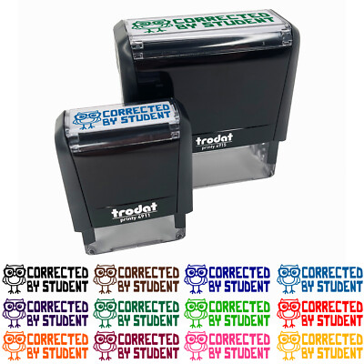 Corrected By Student Nerdy Owl Teacher Student School Self-Inking ...