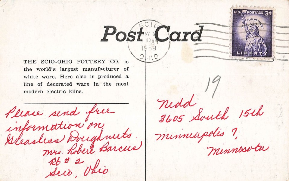 Vintage Postcard Scio-Ohio Pottery Wildlife Museum Taxidermy 1959 | eBay