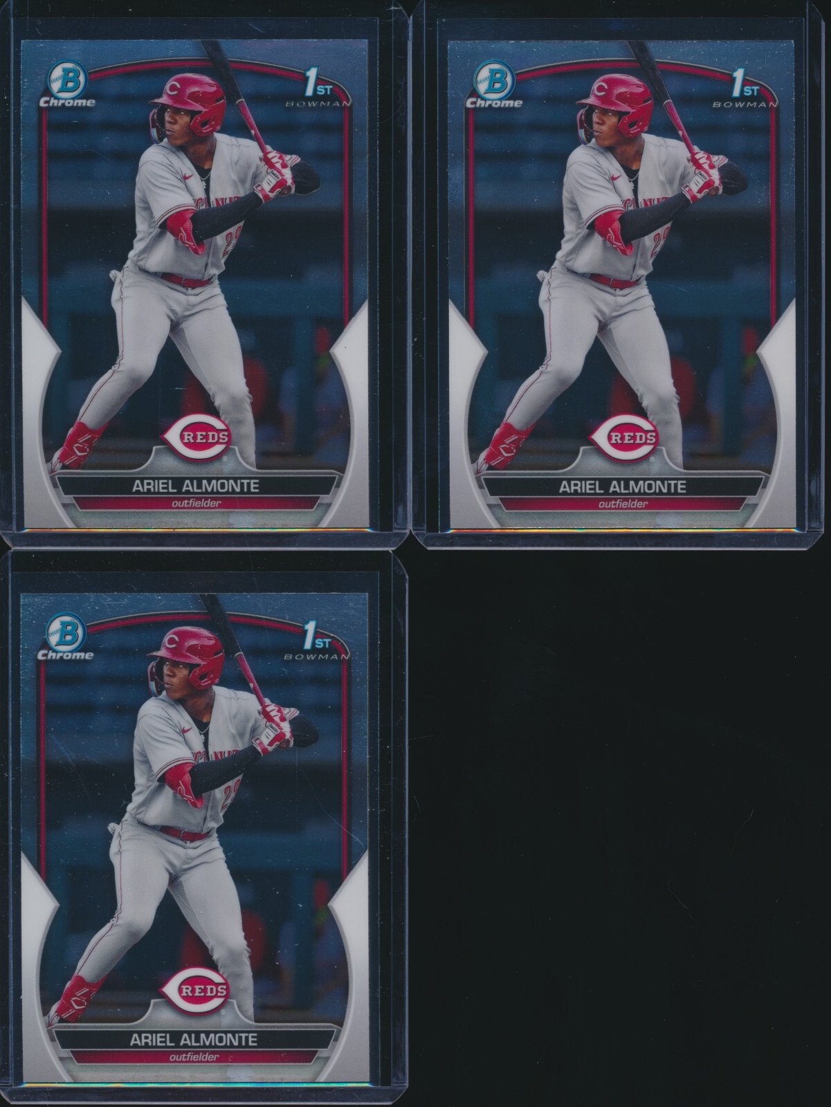 Lot of (3) ARIEL ALMONTE 1st 2023 Bowman Chrome Prospects REDS Rookie ...