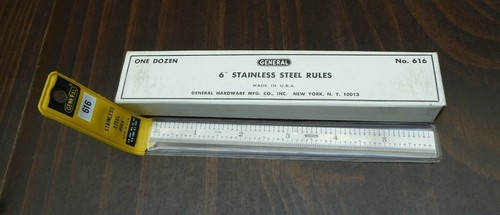 Vintage 12 General Tools Precision Stainless Steel Rulers 6-Inch No ...