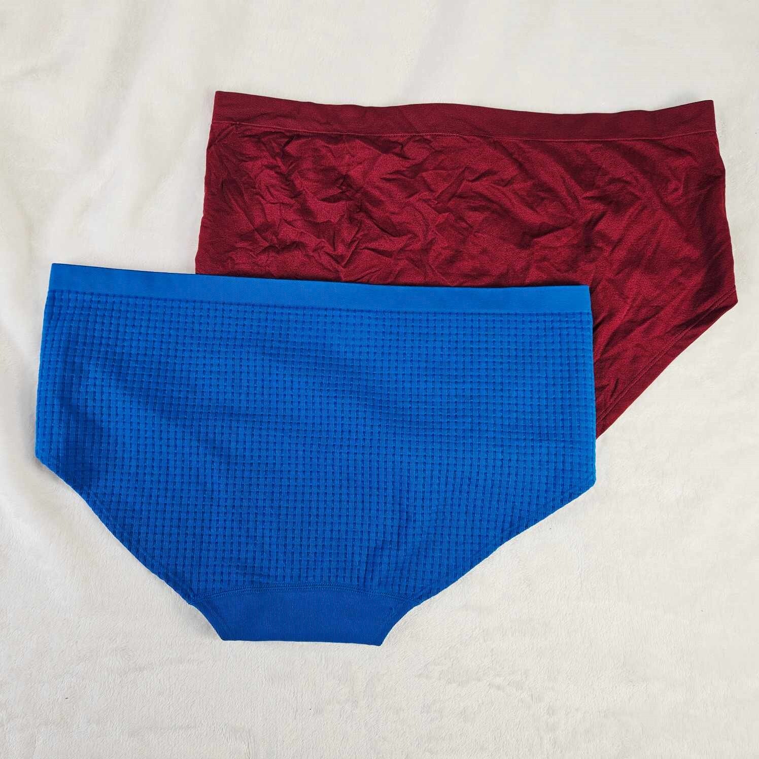 Auden 2 pcs Seamless Hipster Underwear Womens Plus Size 3X Stretch Red ...