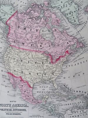 North America United States Mexico Canada Arctic Exploration 1870 ...