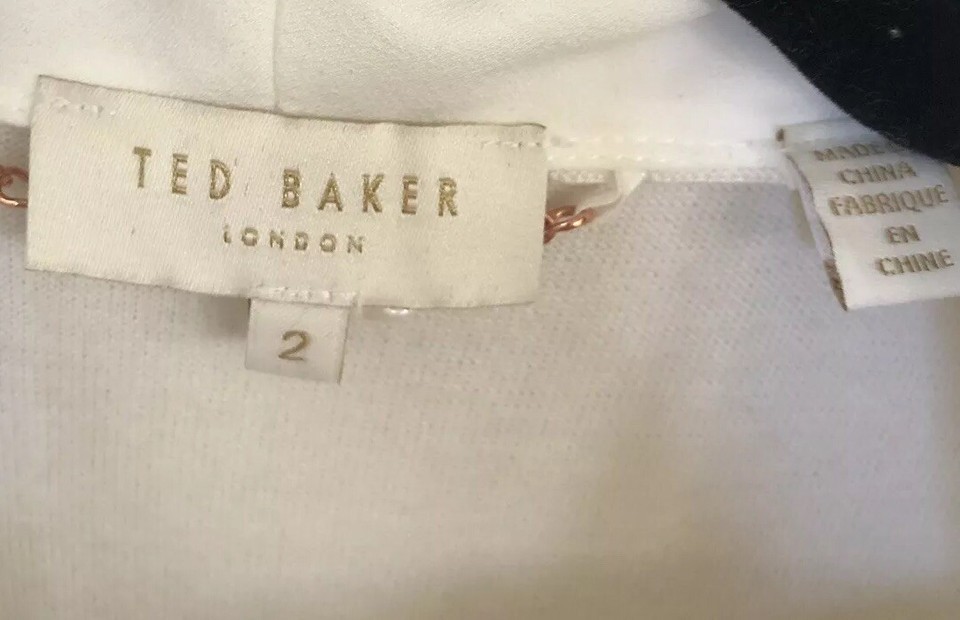 New Ted Baker London 'Faiyly' Mixed Media Cardigan In Cream Sz 2= US ...