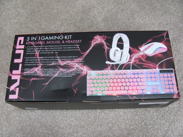 VIVITAR LVLUP 3-IN-1 GAMING KIT KEYBOARD MOUSE & HEADSET (LU745-PNK ...