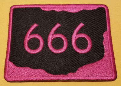 OHIO ROUTE 666 Embroidered Patch approx 3.75x3.5" pink | eBay
