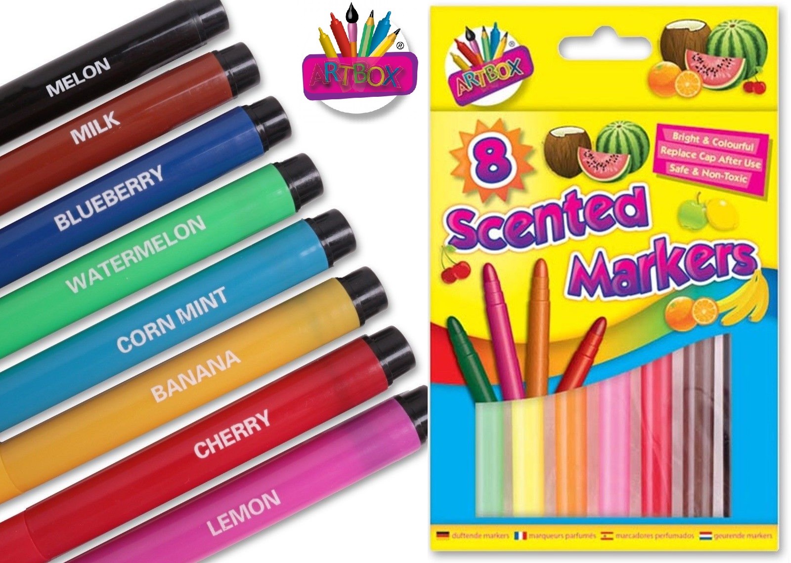8 SCENTED MARKERS SCENTED FELT TIP PENS SMELL PENS FRUIT SMELLY PENS ...