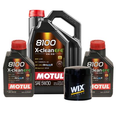 7L Motul 8100 X-CLEAN EFE 5W30 Wix Filter Engine Motor Oil Change Kit ...