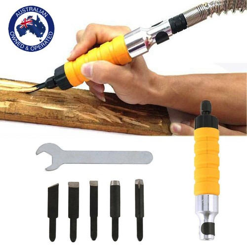 7PCS Chisel Electric Wood Carving Woodworking Tools Wrench Motor Set ...