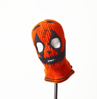 Knit creepy orange balaclava ski mask baddie gang Custom crochet ghost ...