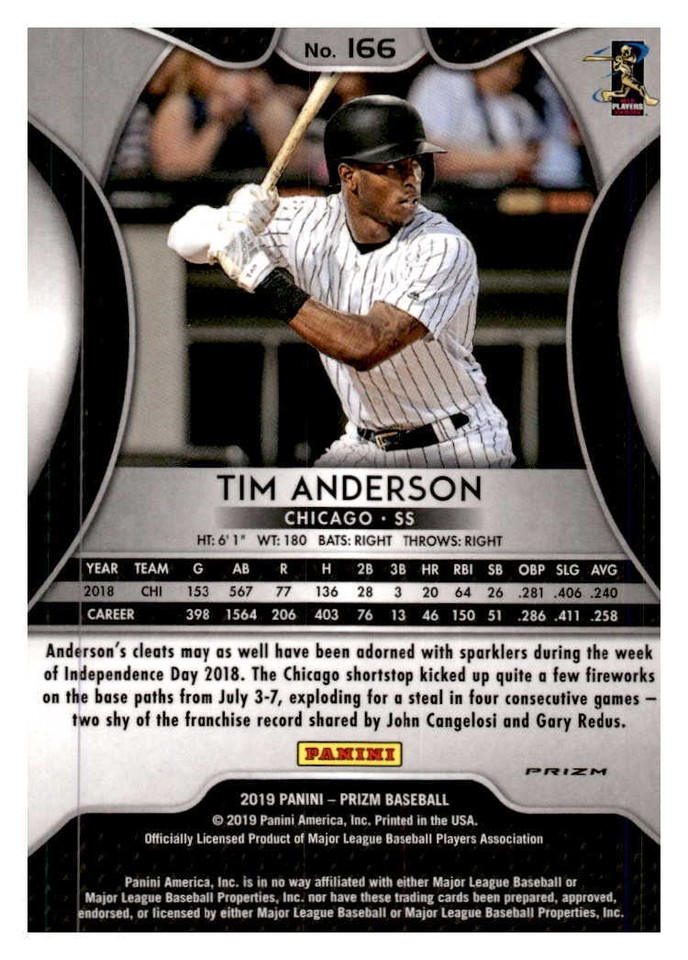 2019 Panini Prizm Red Tim Anderson 166 | eBay