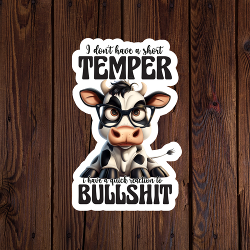 Cow sticker vinyl decal I don't have a short temper heifer funny mug | eBay