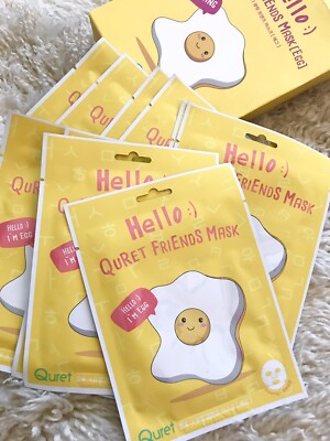 NEW QURET HELLO :) FRIENDS EGG GLOWING MASK 10 PC SHEET KOREA | eBay