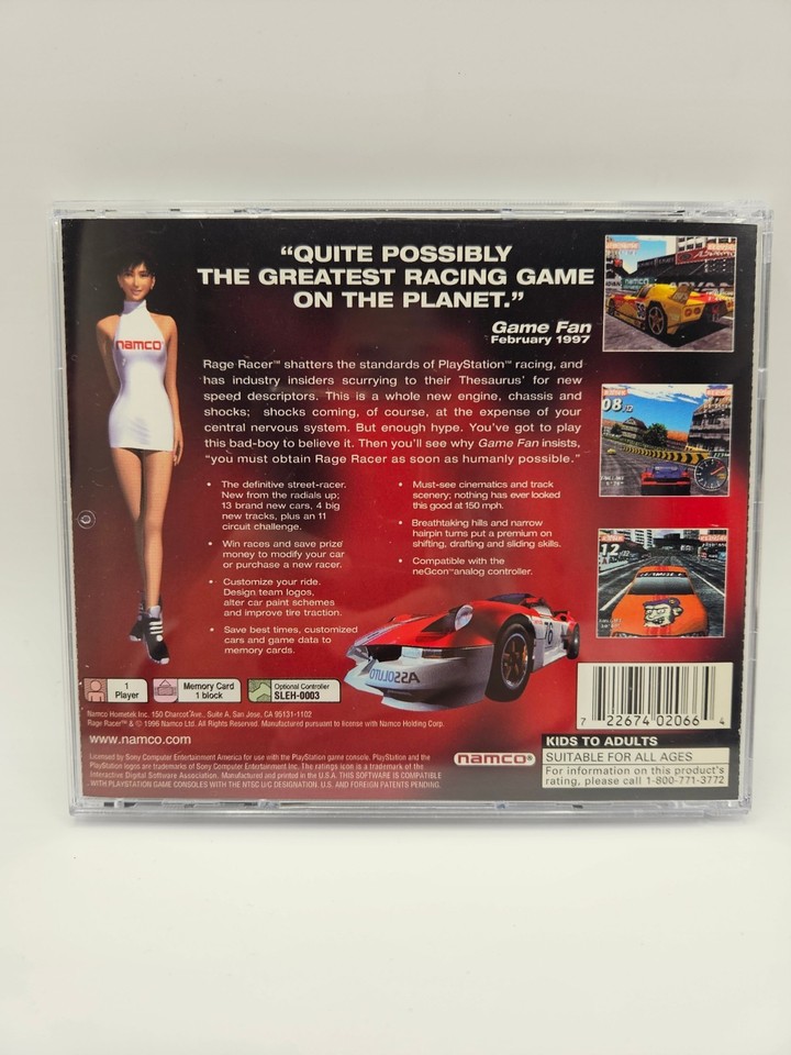 Rage Racer by Namco (Ridge series) ☆☆ Complete Playstation 1 PS1 game ...