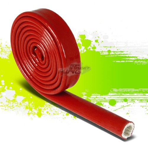 3/8" 10MM FIRE JACKET RED SILICONE INSULATION BRAIDED FIBERGLASS CORE ...