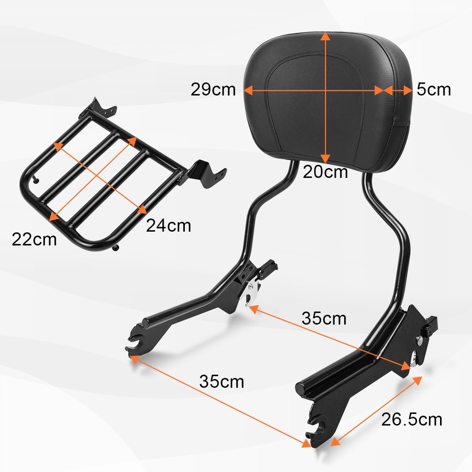 Rear Sissy Bar Backrest Luggage Rack for Harley Softail Fat Boy ...