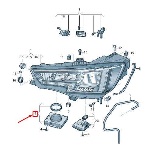 NEW AUDI A4 AVANT B9 FRONT LEFT LED LIGHT CONTROL UNIT 7PP941571BC ...