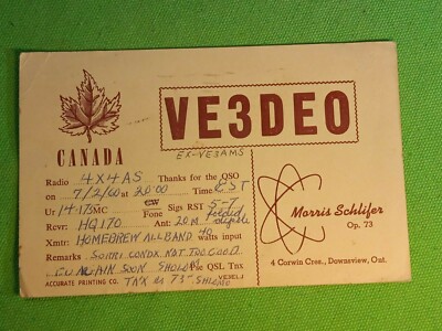 QSL CANADA 1960 card postcard ham radio | eBay