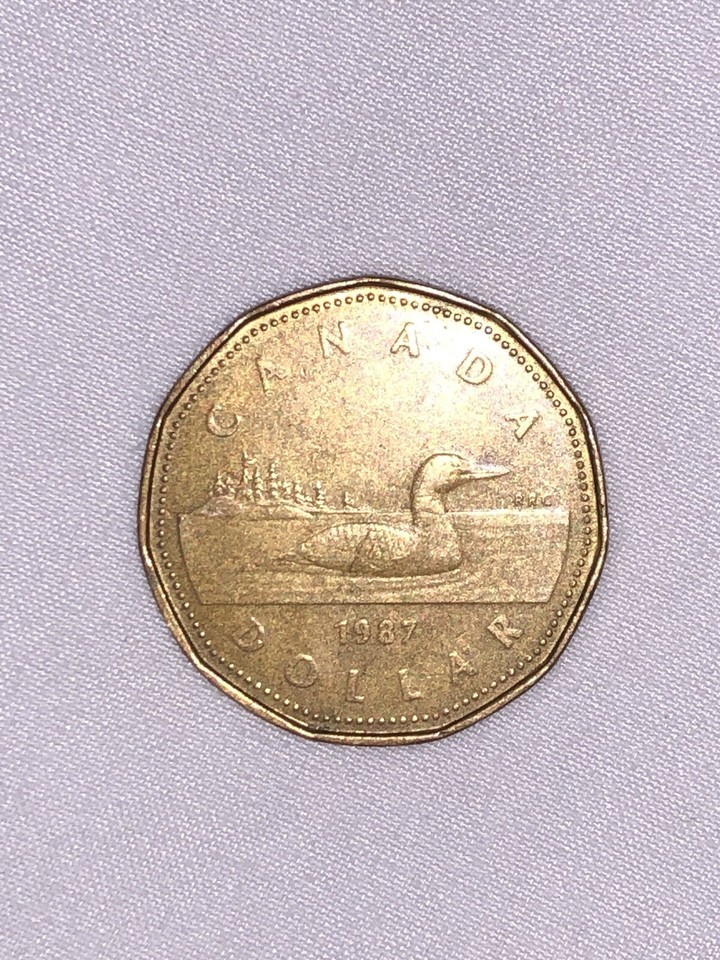 1987 CANADIAN LOONIE DOLLAR COIN Elizabeth II D.G. Regina FIRST YEAR KM ...