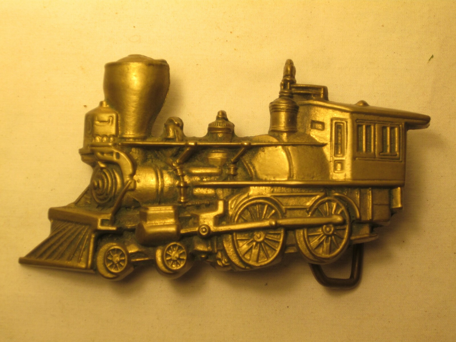vintage solid brass locomotive train engine belt buck… - Gem