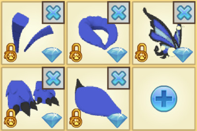 Animal Jam Classic AJ AJC Blue Morpho Butterfly Wings 5-Item Bundle ...