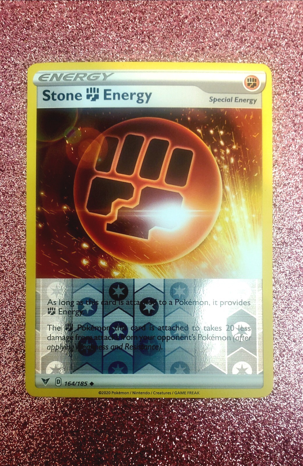 Pokémon TCG Stone Fighting Energy 164/185 Vivid Voltage Reverse Holo ...