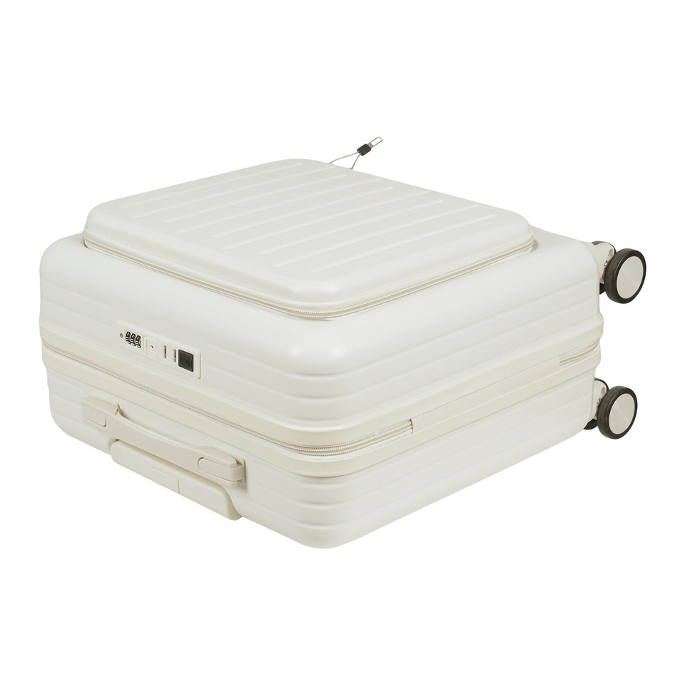 18" front Open Multi-function Suitcase Password Suitcase W/ USB Port ...