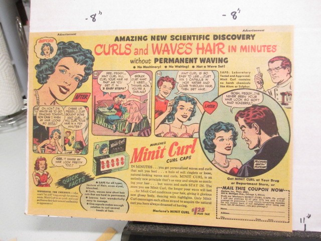 newspaper ad 1949 1950 Marlene's MINIT CURL hair perm wave romance ...