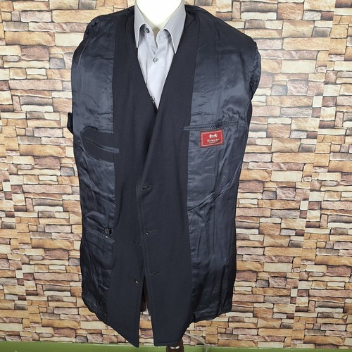 Howard Clothes Blazer Mens 44L Black Double Breasted Gold Buttons 1960s ...