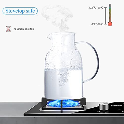 Glass Pitcher With Lid Glass Water Pitcher With Lid And Spout 68 Ounces ...