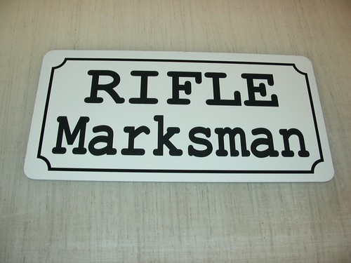 RIFLE MARKSMAN Sign 4 Hunting Military Room Shop Machine Gun Club ...